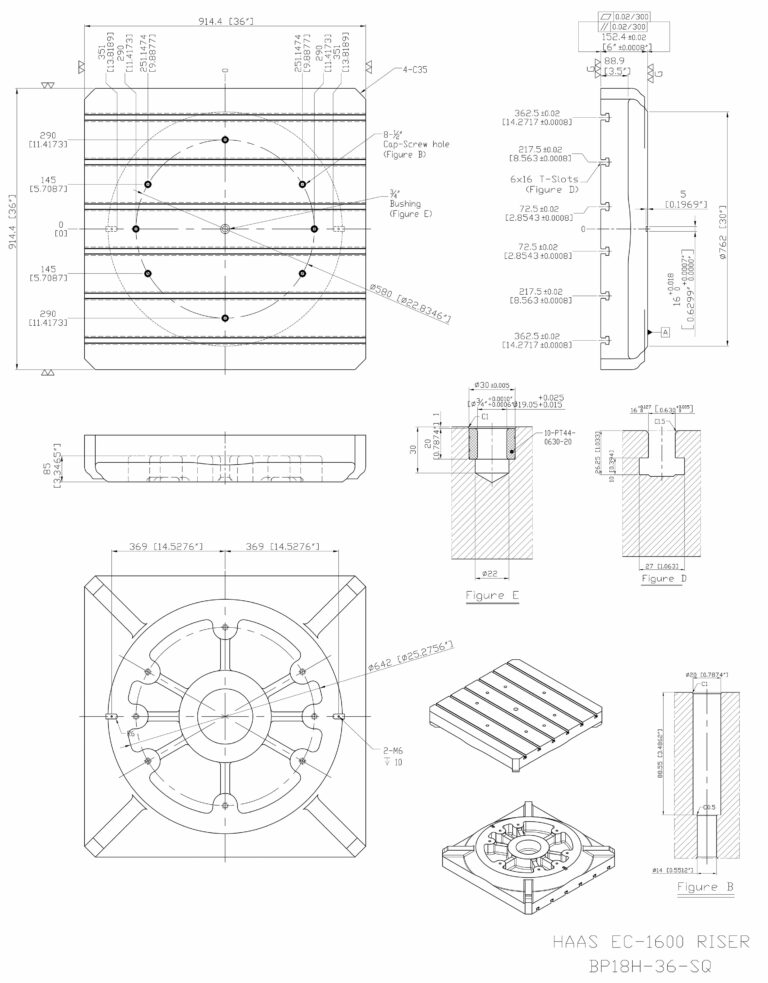 BP18H-36-SQ Haas Riser Plate - Tombstone City